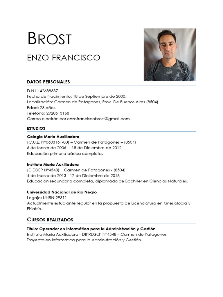 CV Brost Enzo Francisco | PDF