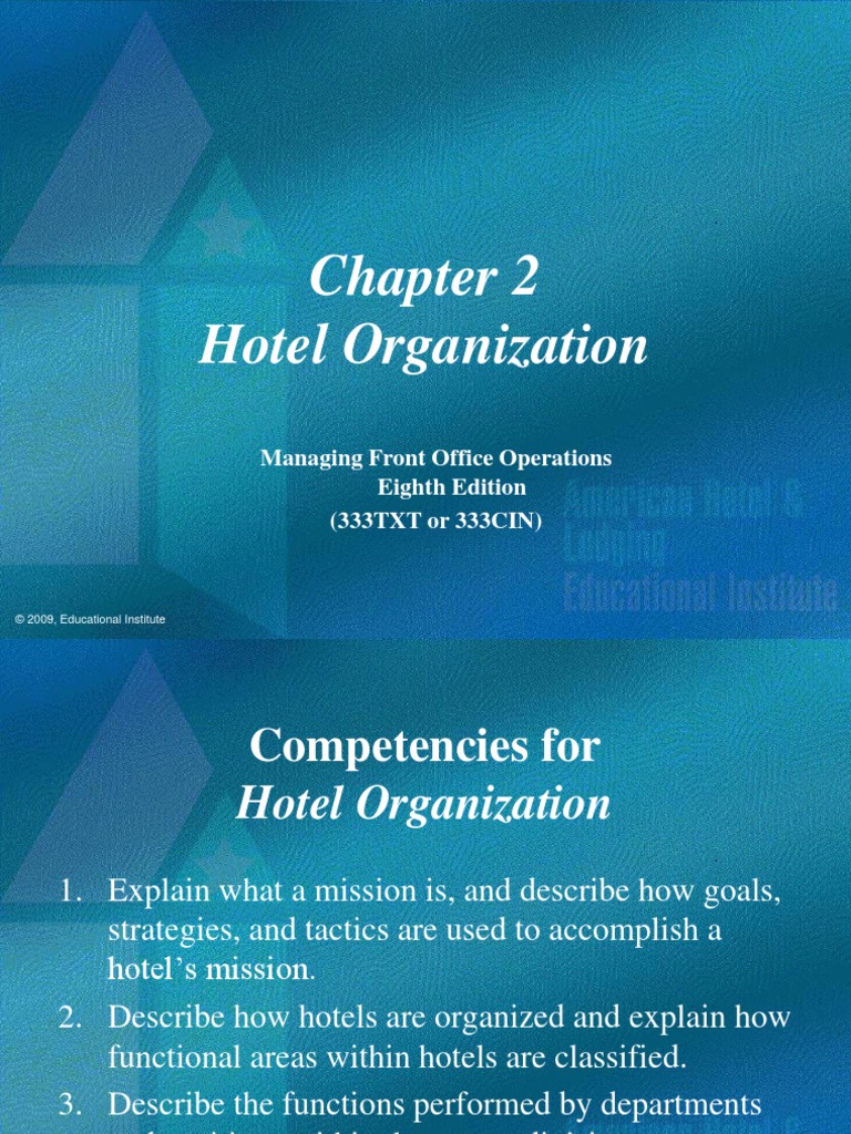 Hotel Organization: Managing Front Office Operations Eighth Edition ...