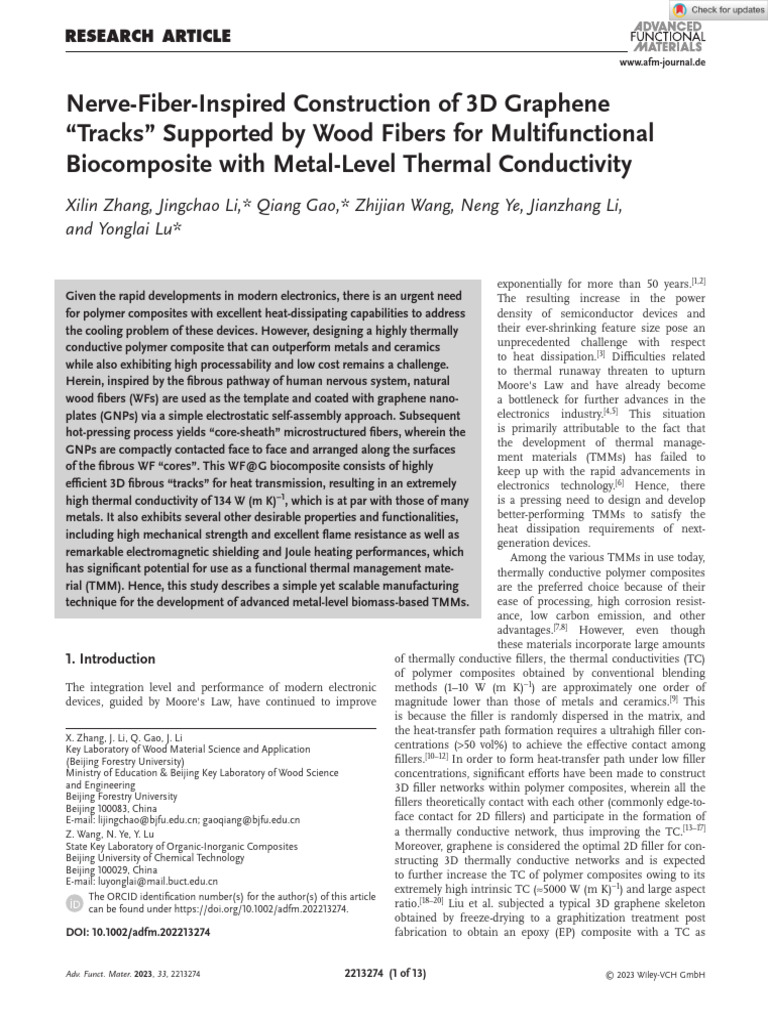 3D Graphene Biocomposite for Thermal Management | PDF | Composite ...