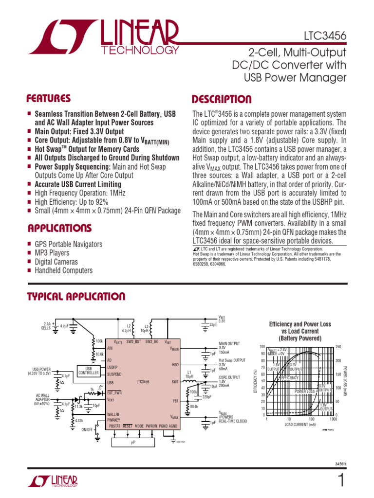 Ltc 3456 | PDF | Electrical Engineering | Electronics
