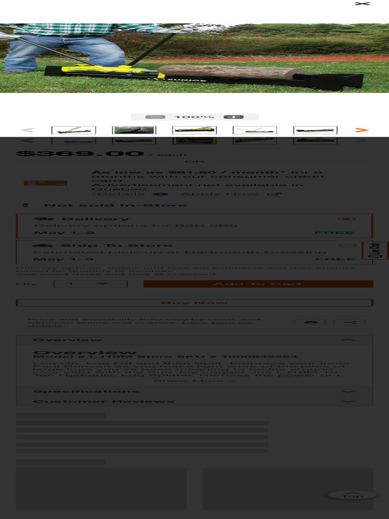 Sun Joe Logger Joe 10 Ton Hydraulic Log Splitter | PDF