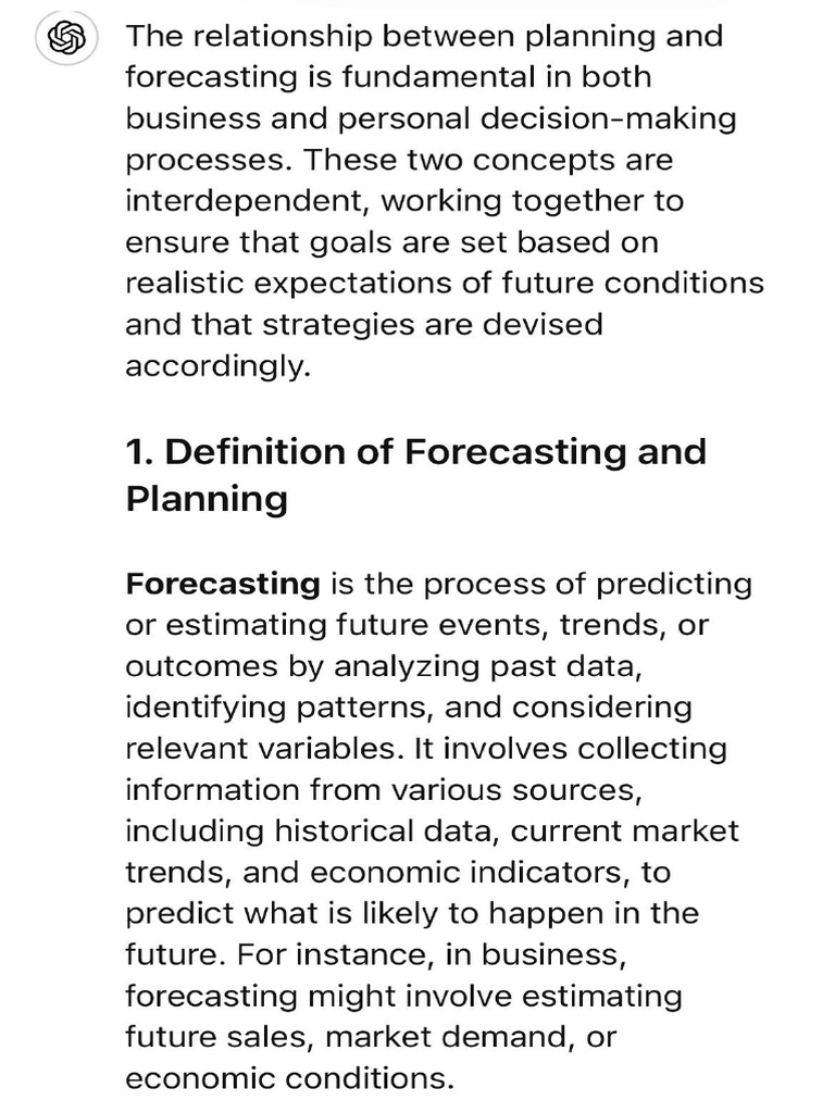 Planning N Forecasting | PDF