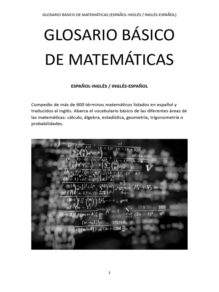 Muestra Glosario Basico Matematicas 2401107 | PDF