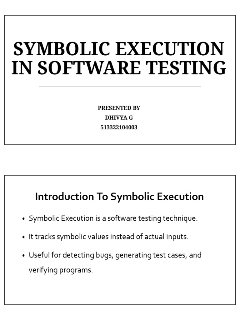 Symbolicexecution in Software Testing | PDF | Software Testing | Formal ...