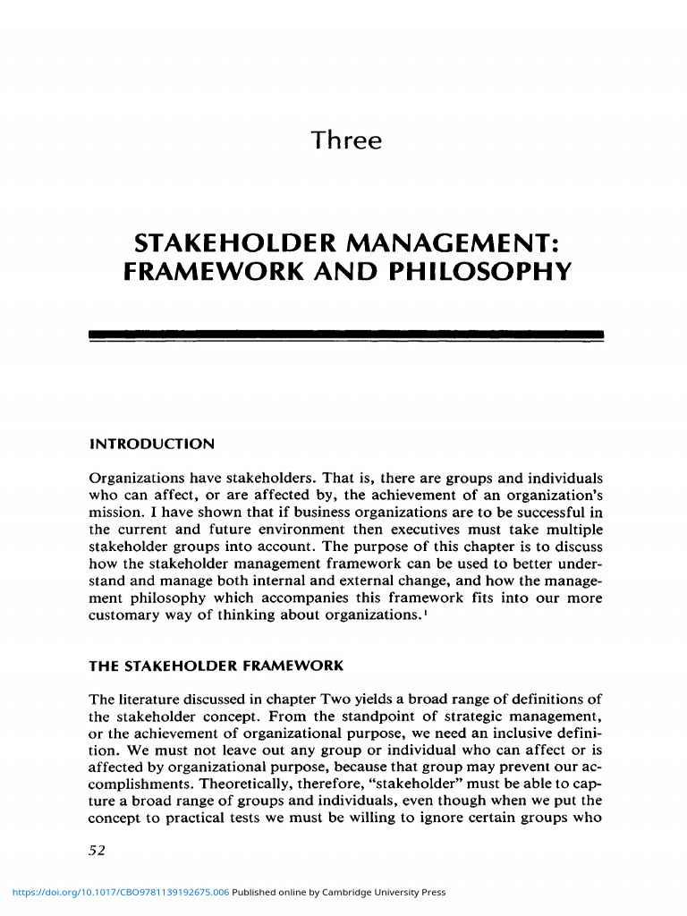 Stakeholder Management Framework Explained | PDF | Strategic Management ...