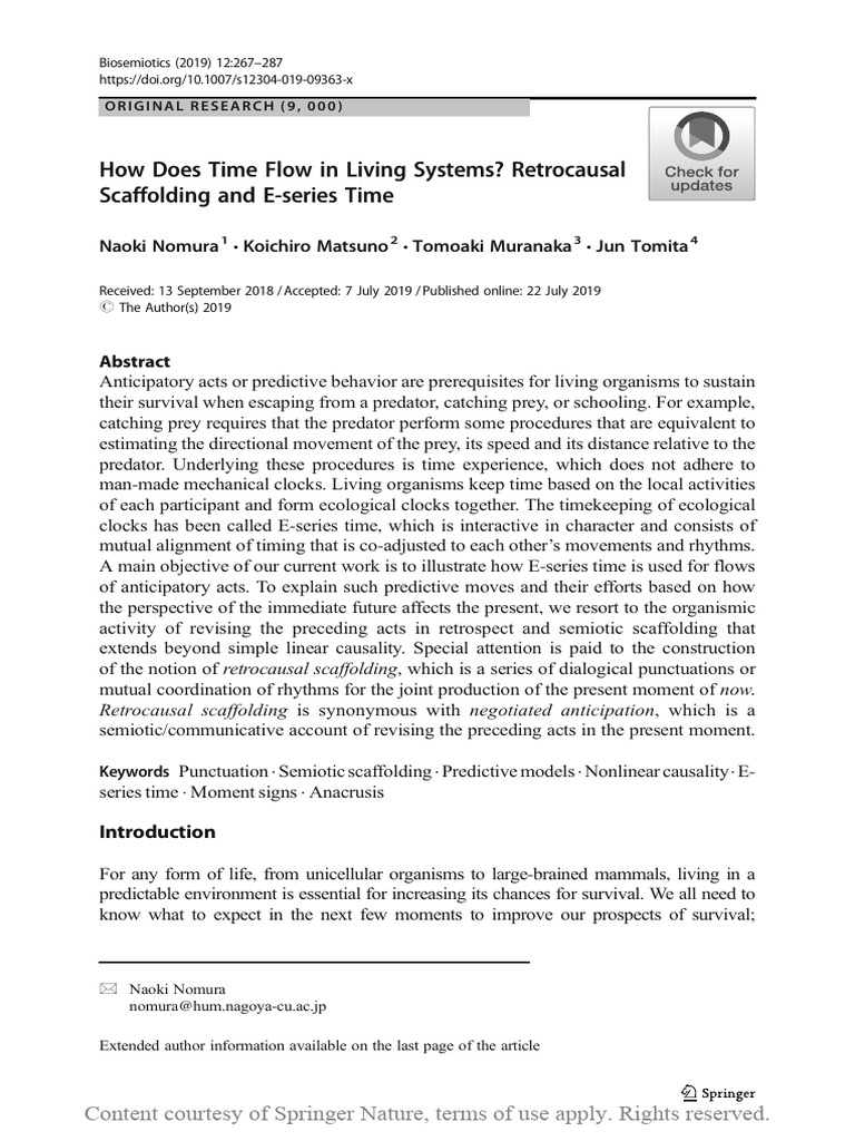 How Does Time Flow in Living Systems Retrocausal S | PDF | Time | Causality