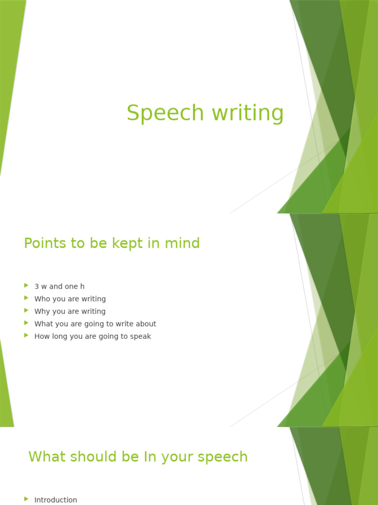 Speech Writing | PDF