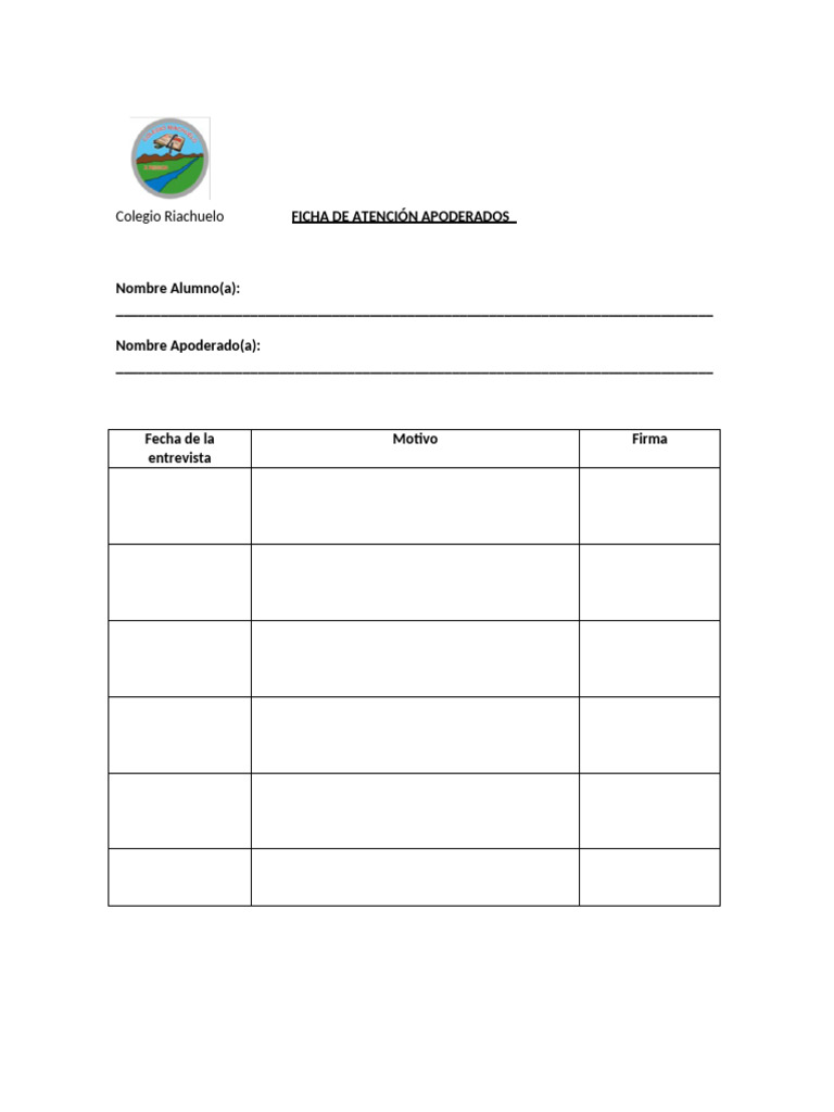 Ficha de Atencion Apoderado | PDF