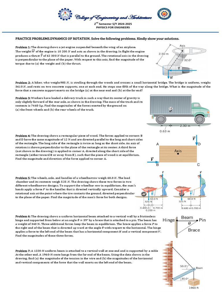 Worksheet 7 - DYNAMICS OF ROTATION | PDF | Rotation Around A Fixed Axis | Rotation