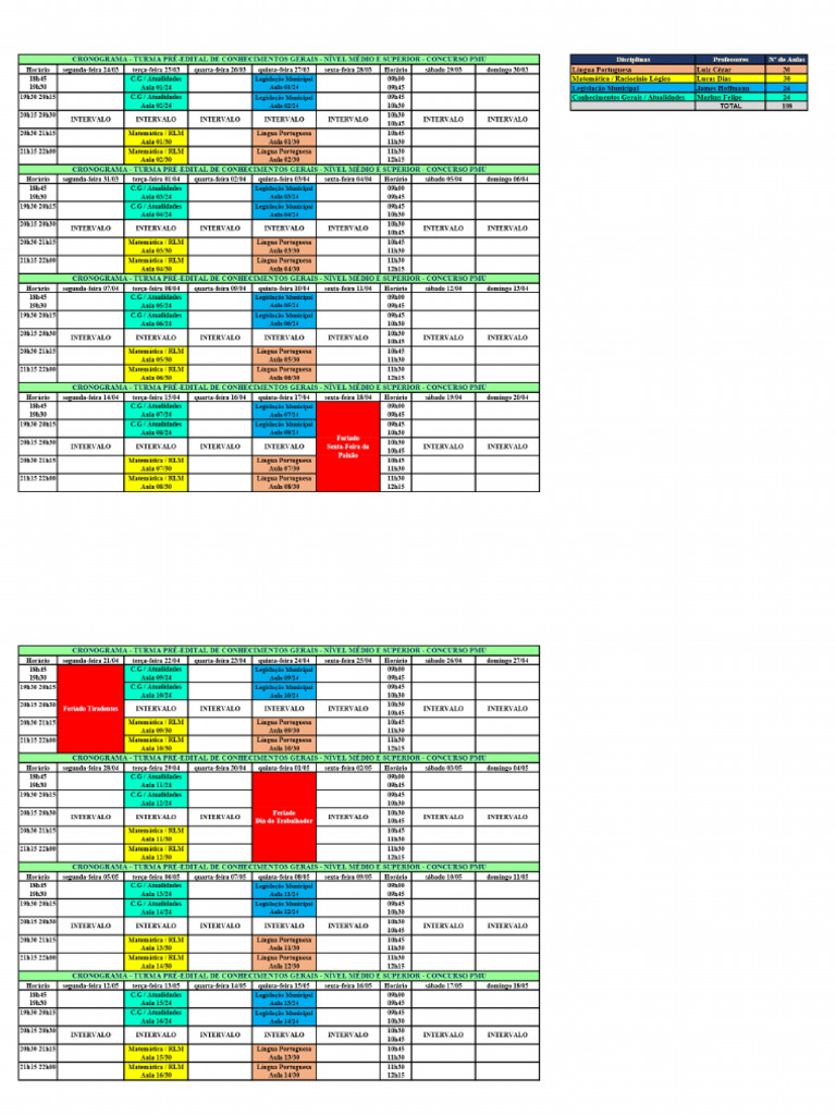 Cronograma ICL Prefeitura de Uberlandia | PDF