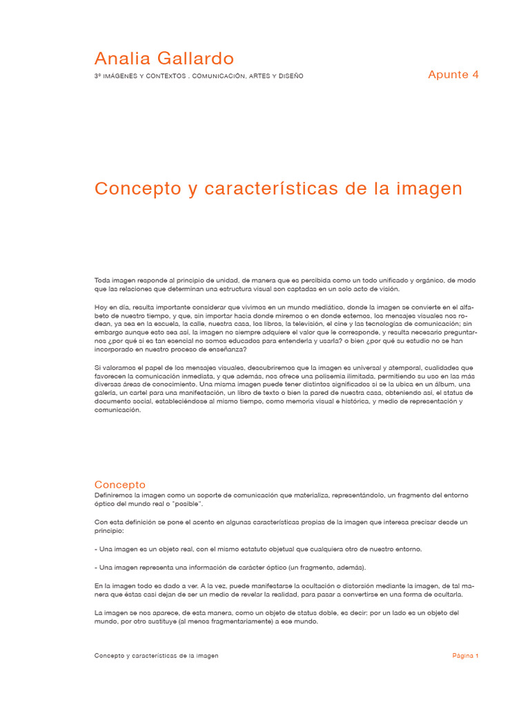 Apunte 04 - Concepto y Caracteristicas de La Imagen1 | PDF | Imagen | Estereotipos