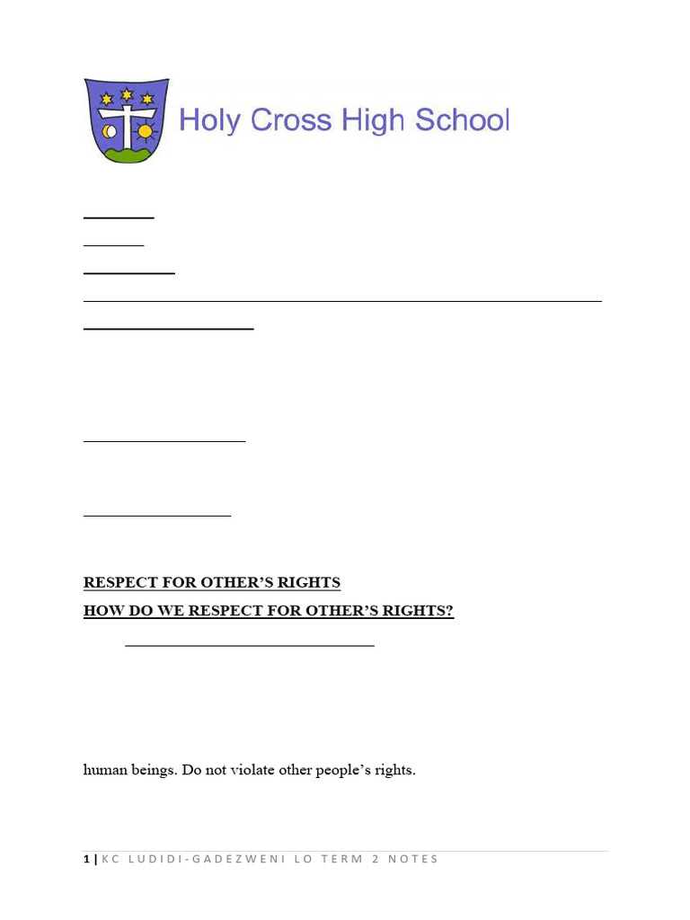 GR9_LO_Term_2_2020_-_Class_notes[1] | PDF | Rights | Human Rights