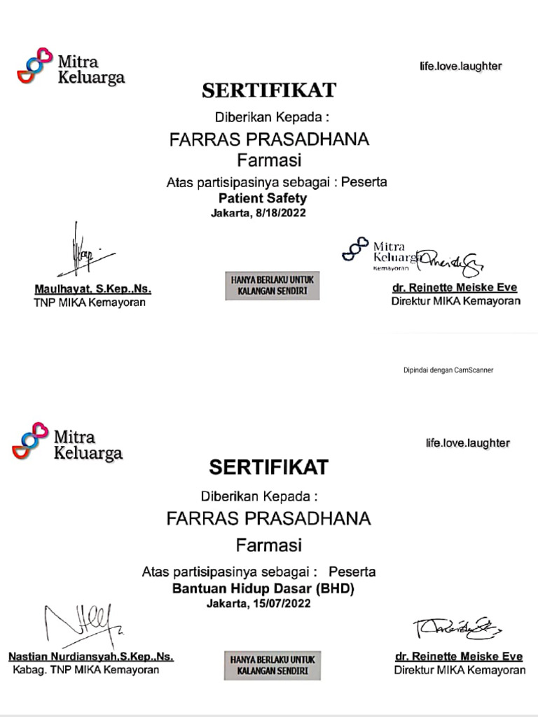 Sertif Pelatihan | PDF