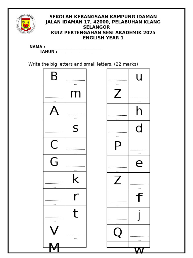 Year One English Exam Paper 2 | PDF | Chess Theory | Chess