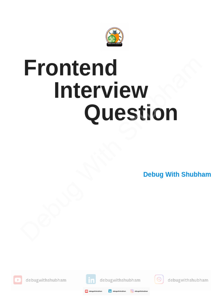 Frontend Interview Question | PDF | Java Script | Html Element