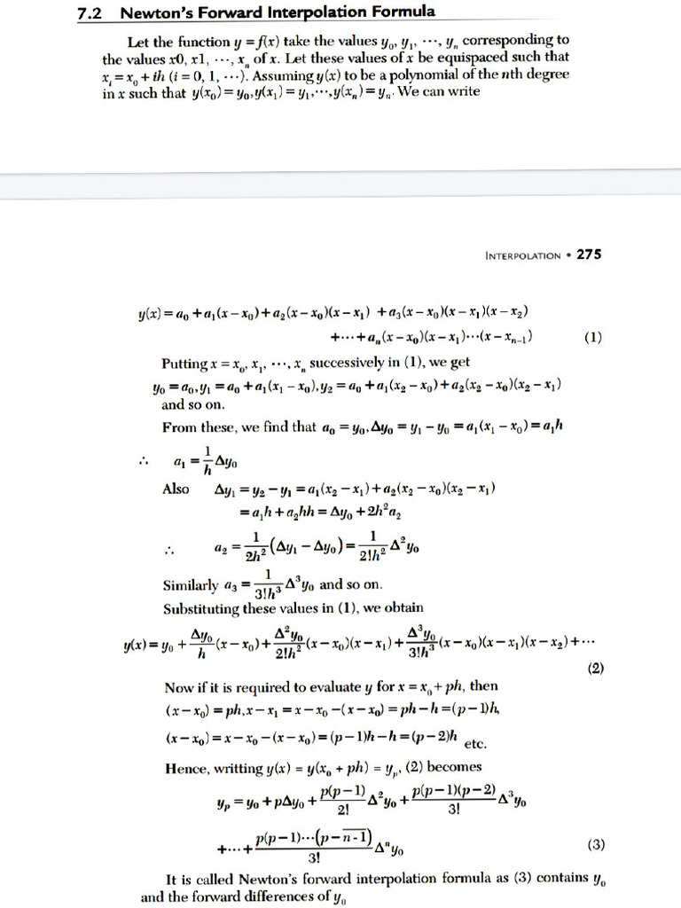 Newton FRWRD and Backwrd Interpolation Formula | PDF