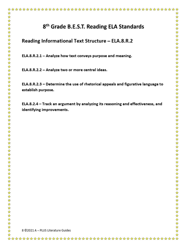 BEST+Reading+Informational+Text+Structure+-+ELA 8 R 2 | PDF