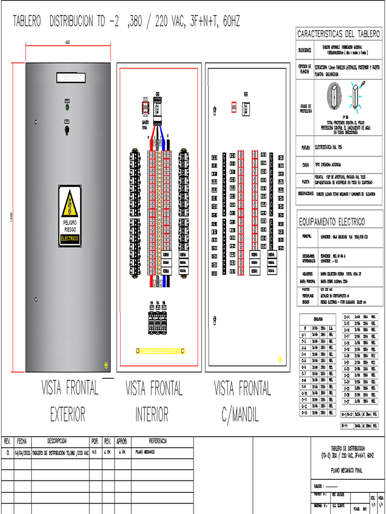 Tableros Electricos Planos Mecanicos Td-2 - Jre Servicios-Model | PDF