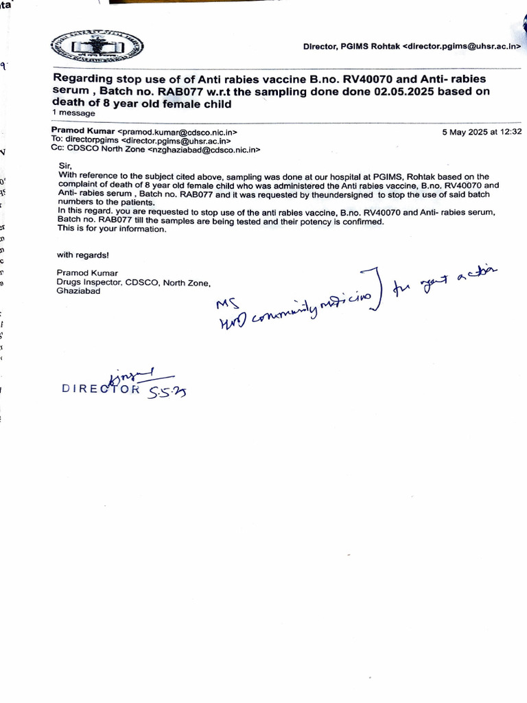 Stop Use of Anti Rabies Vaccine | PDF