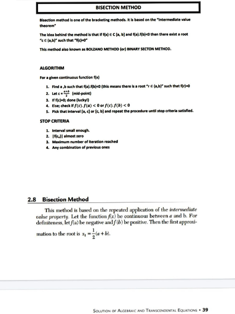 Bisection Method | PDF
