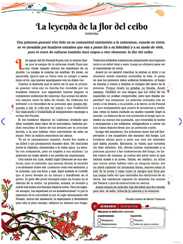 Leyenda de la flor del ceibo | PDF