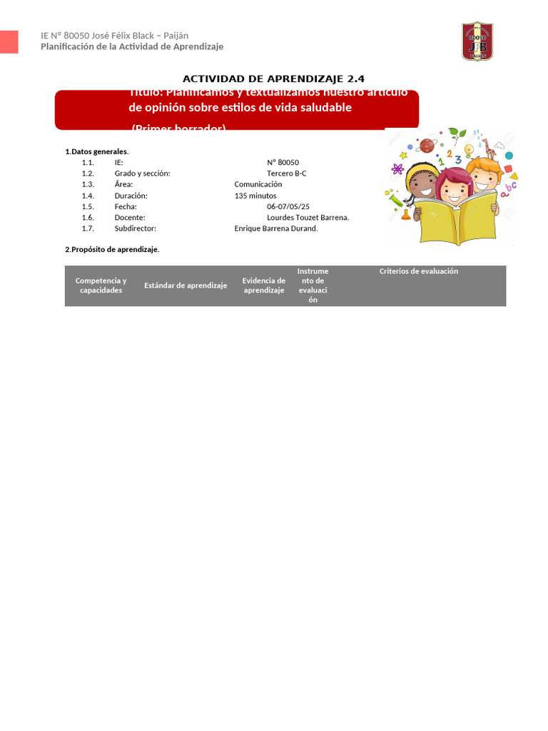 ADA2.4 EDA2 Comunic LTouzet 3ro.B-C.. | PDF | Aprendizaje