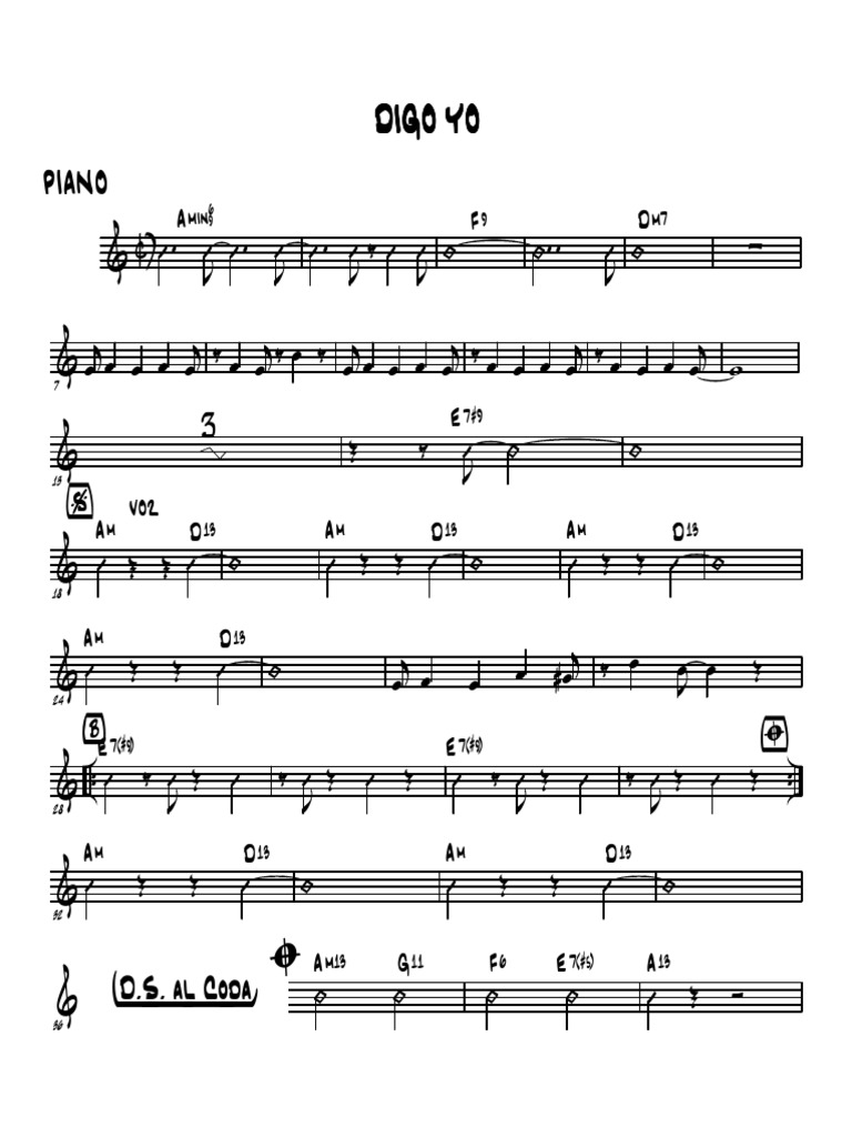 Digo Yo Piano | PDF
