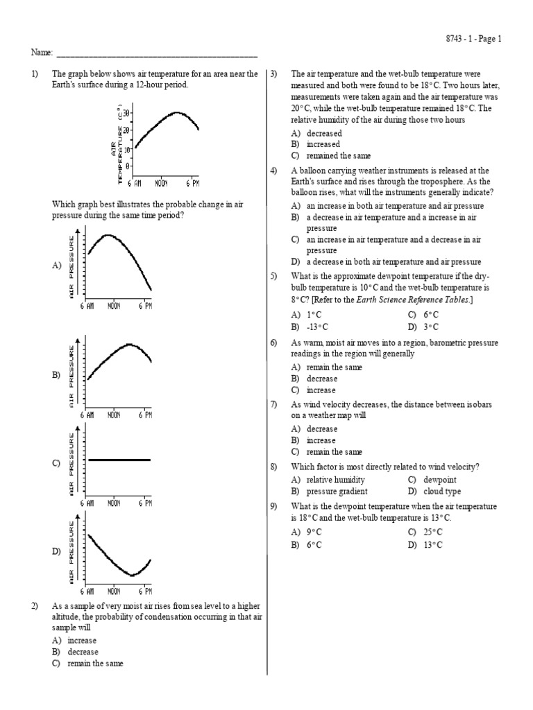 Atmospheric Variables Questions | PDF | Atmosphere Of Earth ...