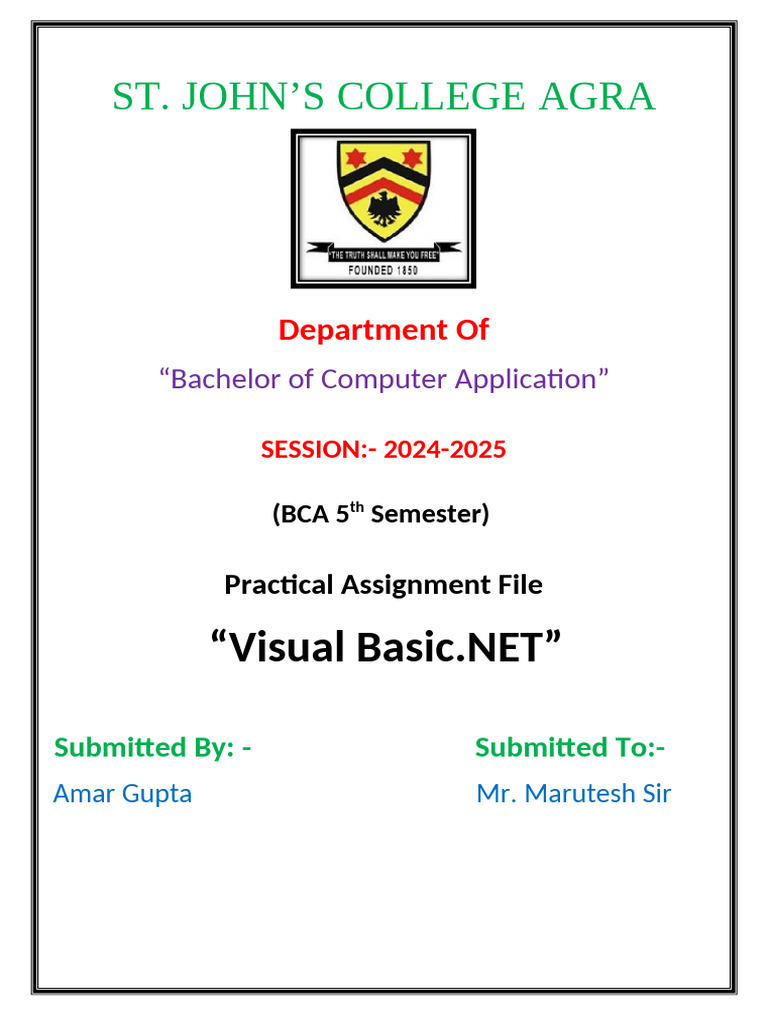 St. Johns College Front Cover C Programming | PDF