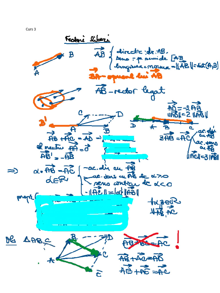 Curs 3 Vectori Liberi | PDF