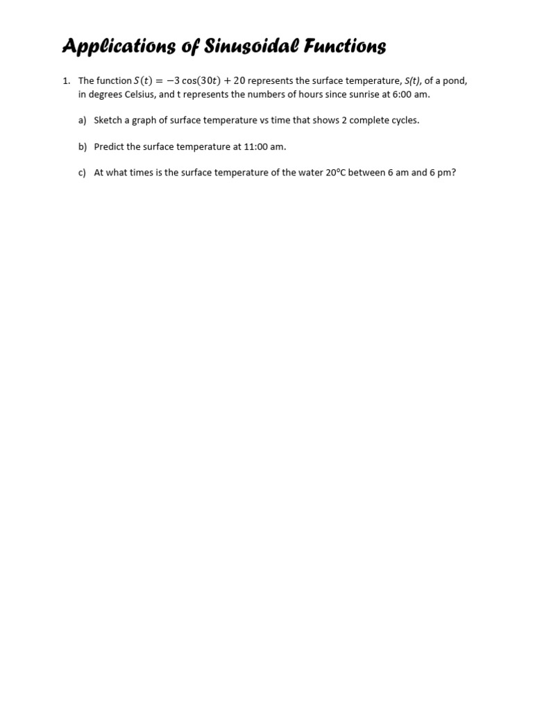 Applications of Sinusoidal Functions | PDF