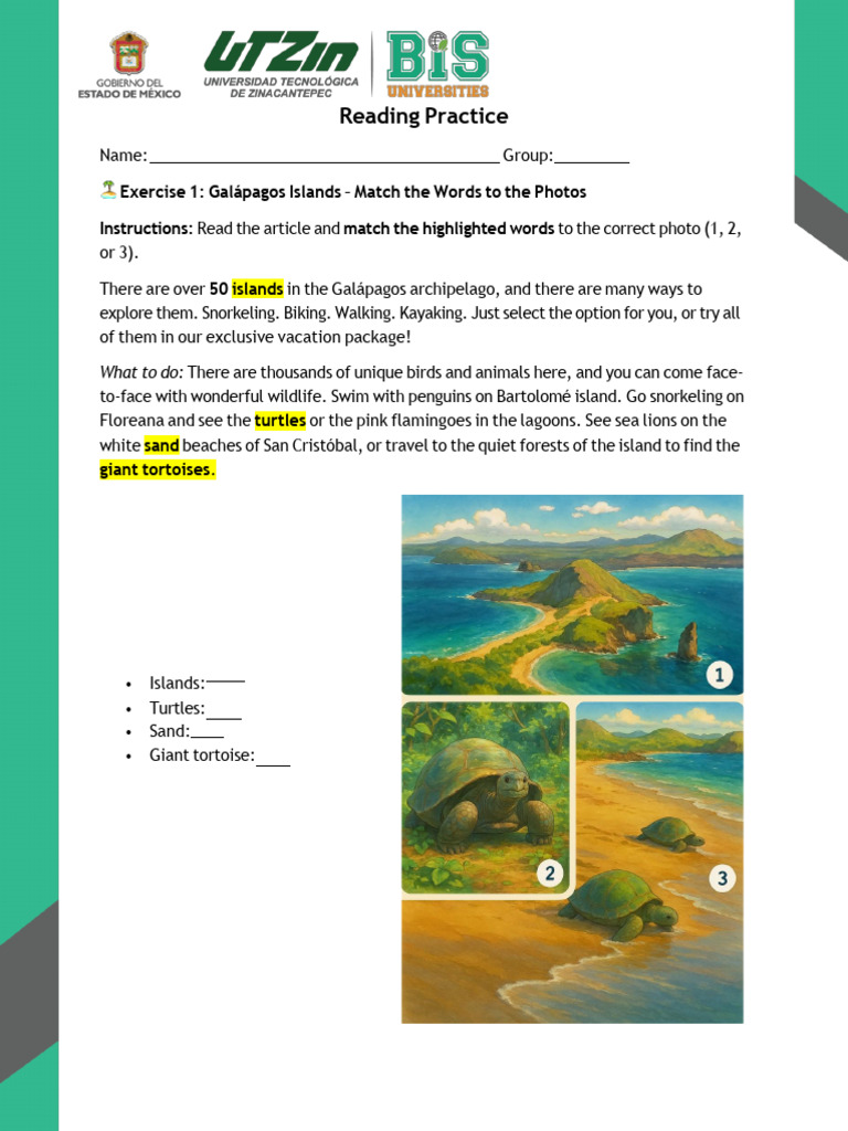 04 Reading Practice Ana Karen | PDF | Galápagos Islands