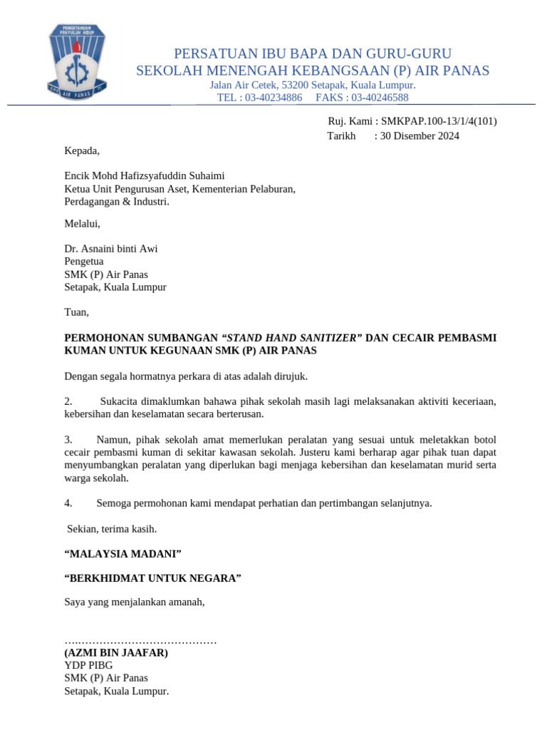 Surat Claim VIP AGM 2024 | PDF