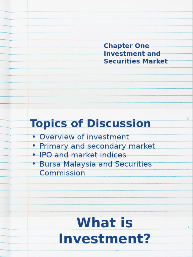 Investment and Securities Market Overview | PDF | Initial Public ...