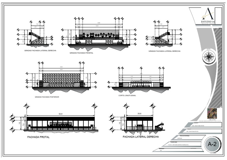 Diseño de Fachadas y Gradas en Proyecto | PDF