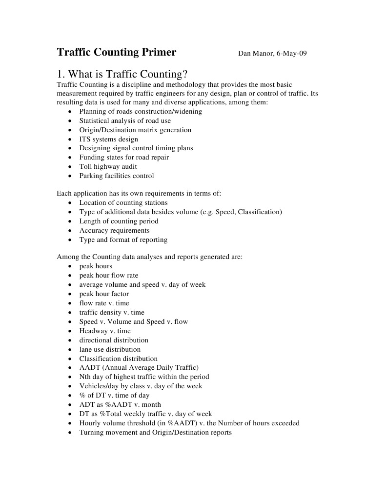 What Is Traffic Counting? | PDF | Lidar | Traffic