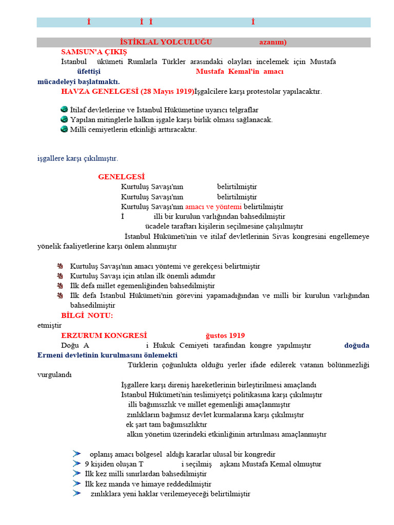 8.sinif Inkilap Tarihi 2. Unite Milli Uyanis Konu Anlatimi | PDF