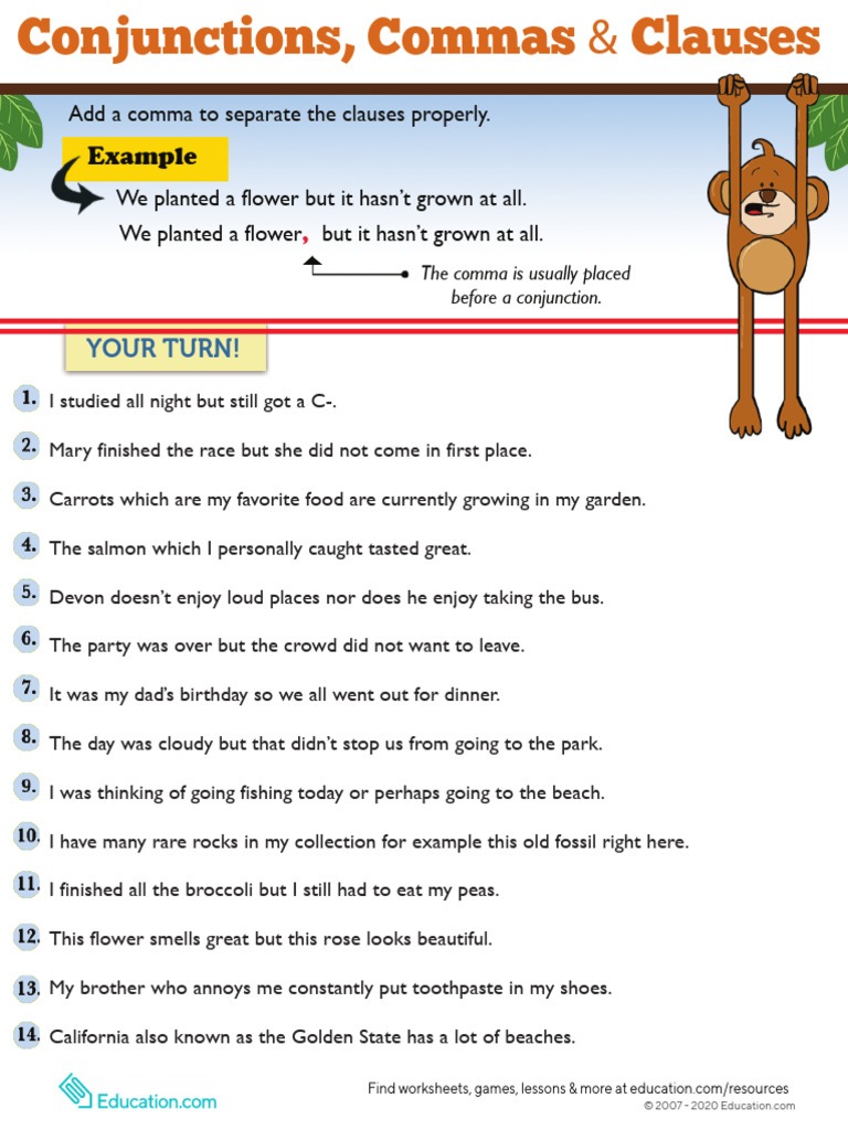 Commas and Conjunctions | PDF