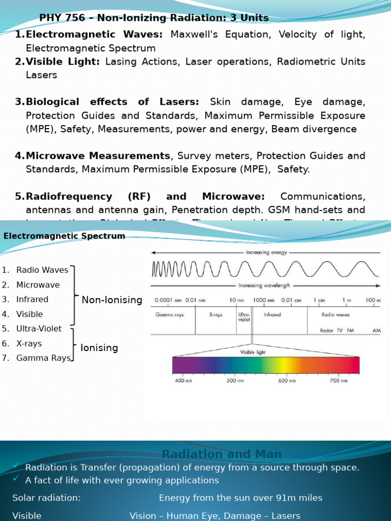 PHY 756 Lecture Slides 2024 Prof Jibiri Part 111 | PDF | Electromagnetic Radiation | Laser
