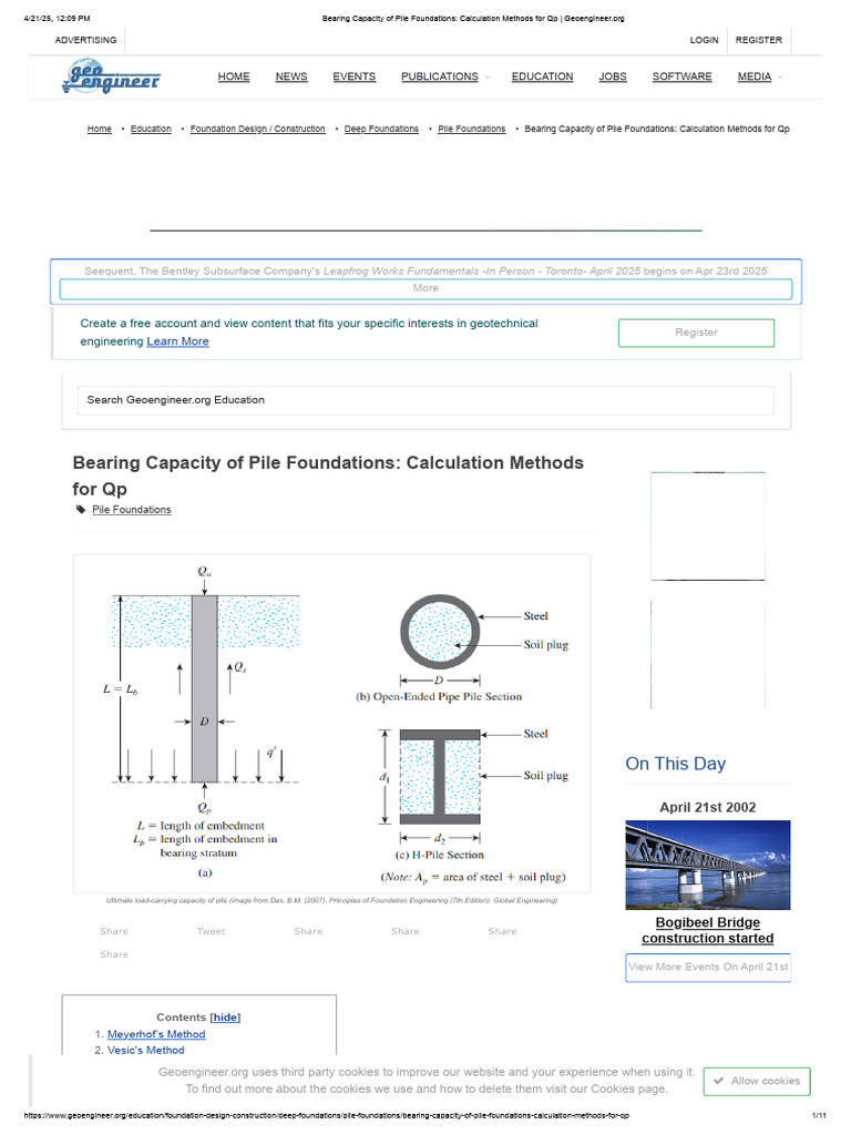 Bearing Capacity of Pile Foundations - Calculation Methods For QP | PDF | Deep Foundation ...