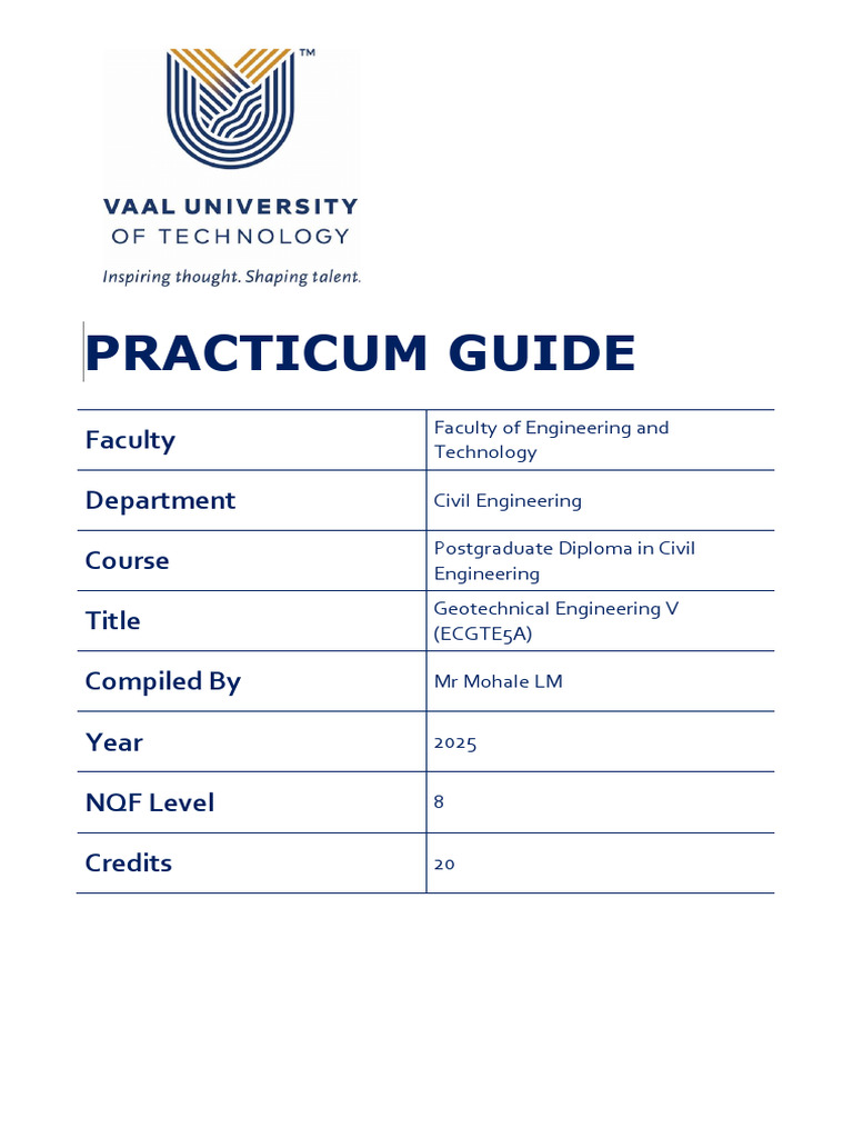 Geotech 5 2025 Practicum | PDF | Foundation (Engineering) | Mathematics