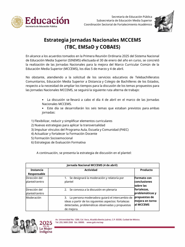 Jornadas Nacionales MCCEMS (TBC, EMSaD y COBAES) | PDF | Aprendizaje