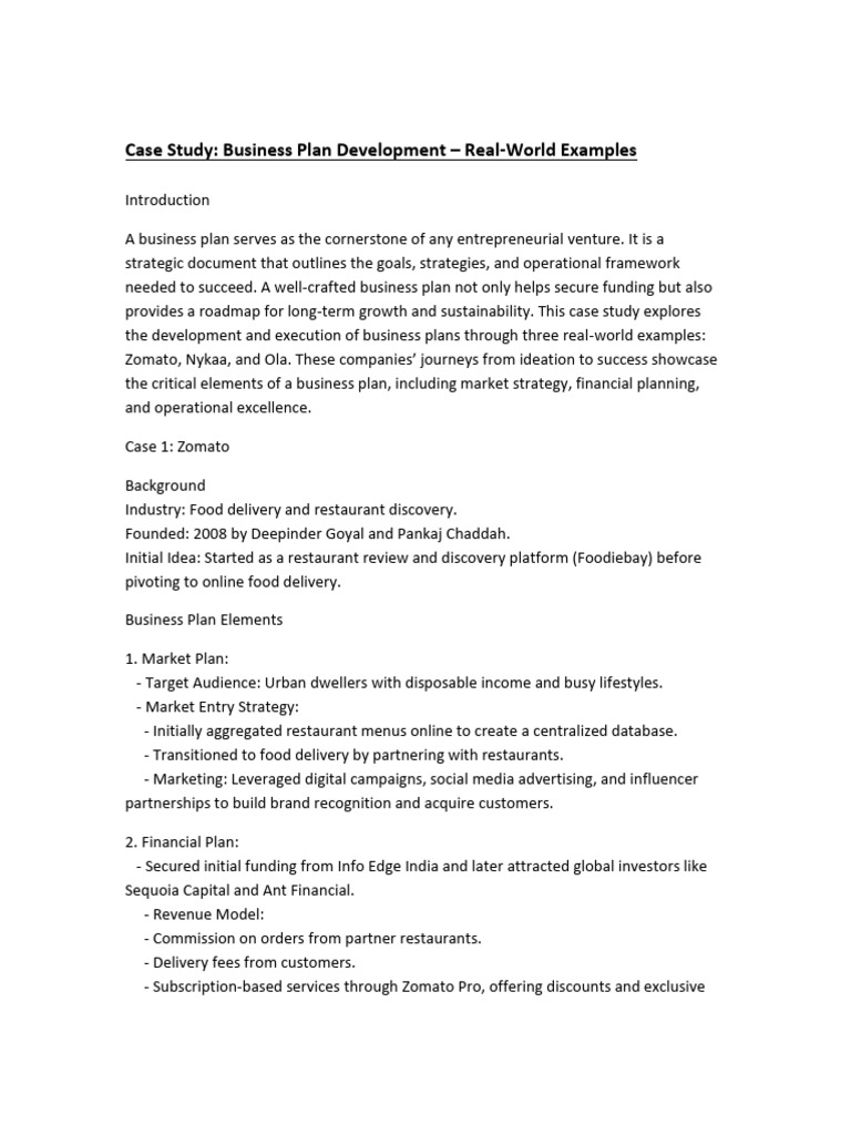 Business Plan - Case Study | PDF | E Commerce | Business