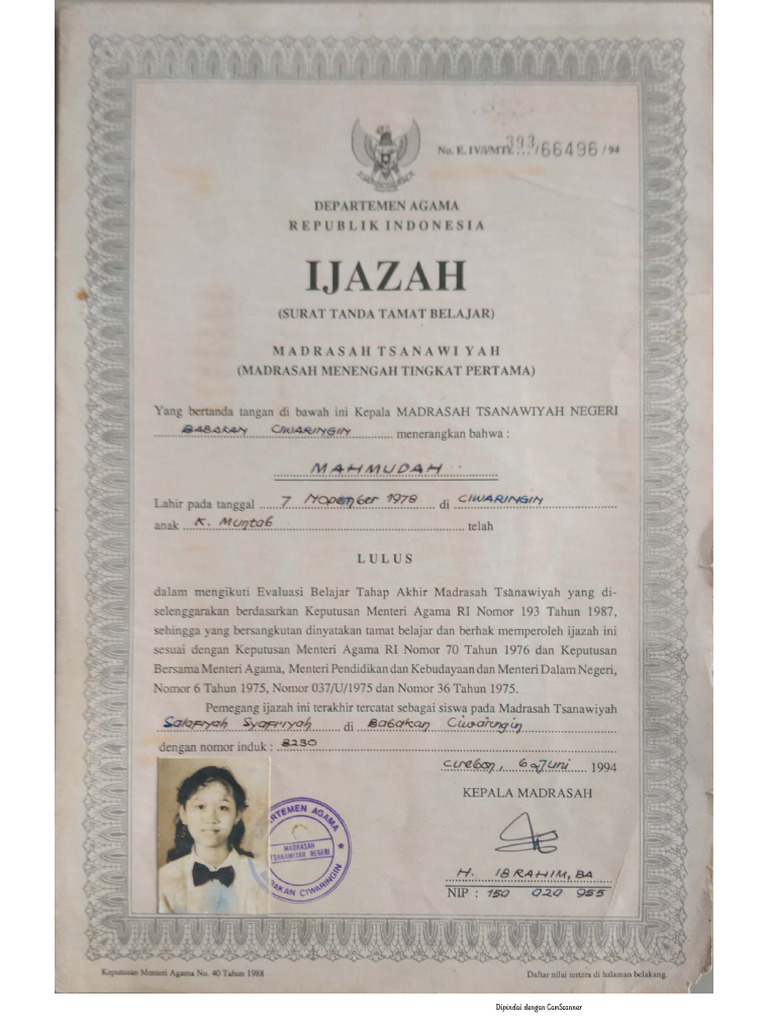 IJAZAH MTSS | PDF