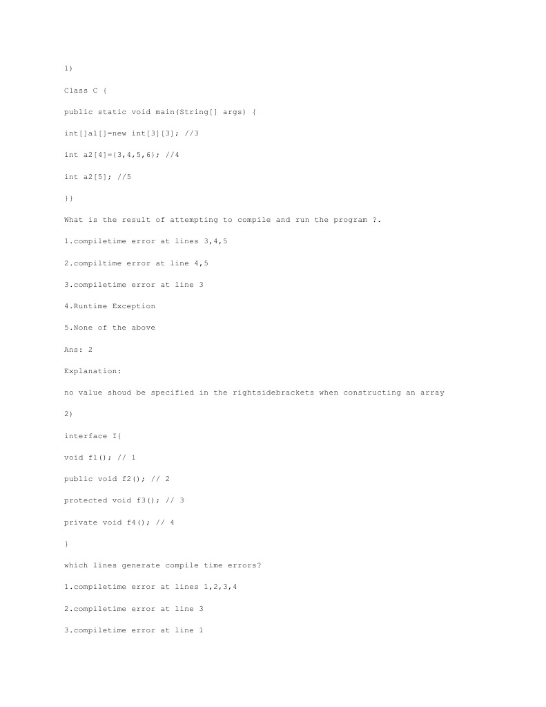 SCJP Sample Questions | PDF