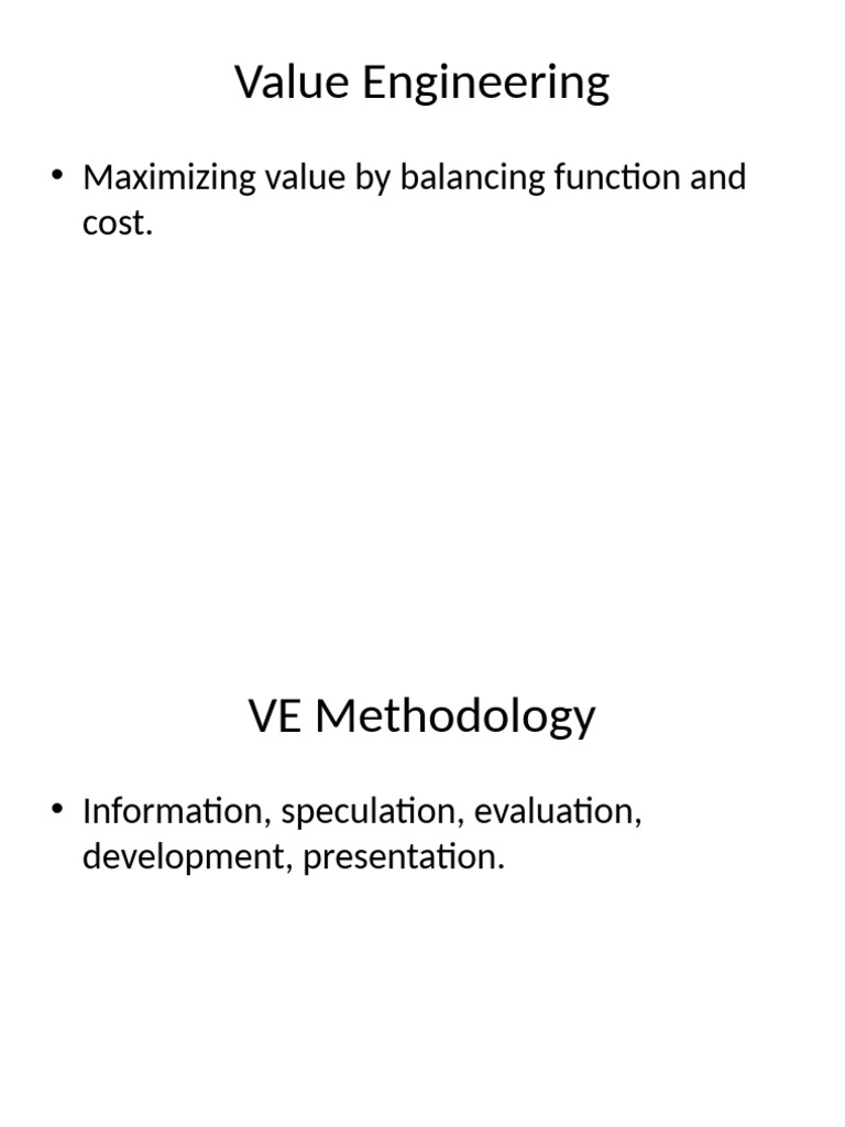 Value Engineering for Cost Savings | PDF
