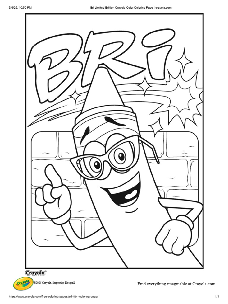 Bri Limited Edition Crayola Color Coloring Page | PDF