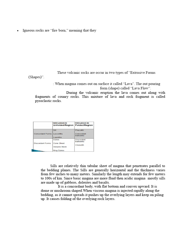 Igneous Notes | PDF | Igneous Rock | Rock (Geology)