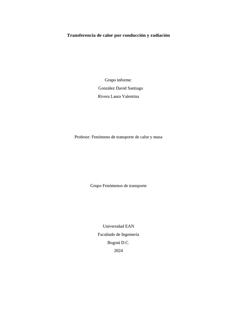 Informe Fenomenos | PDF | Calor | Convección