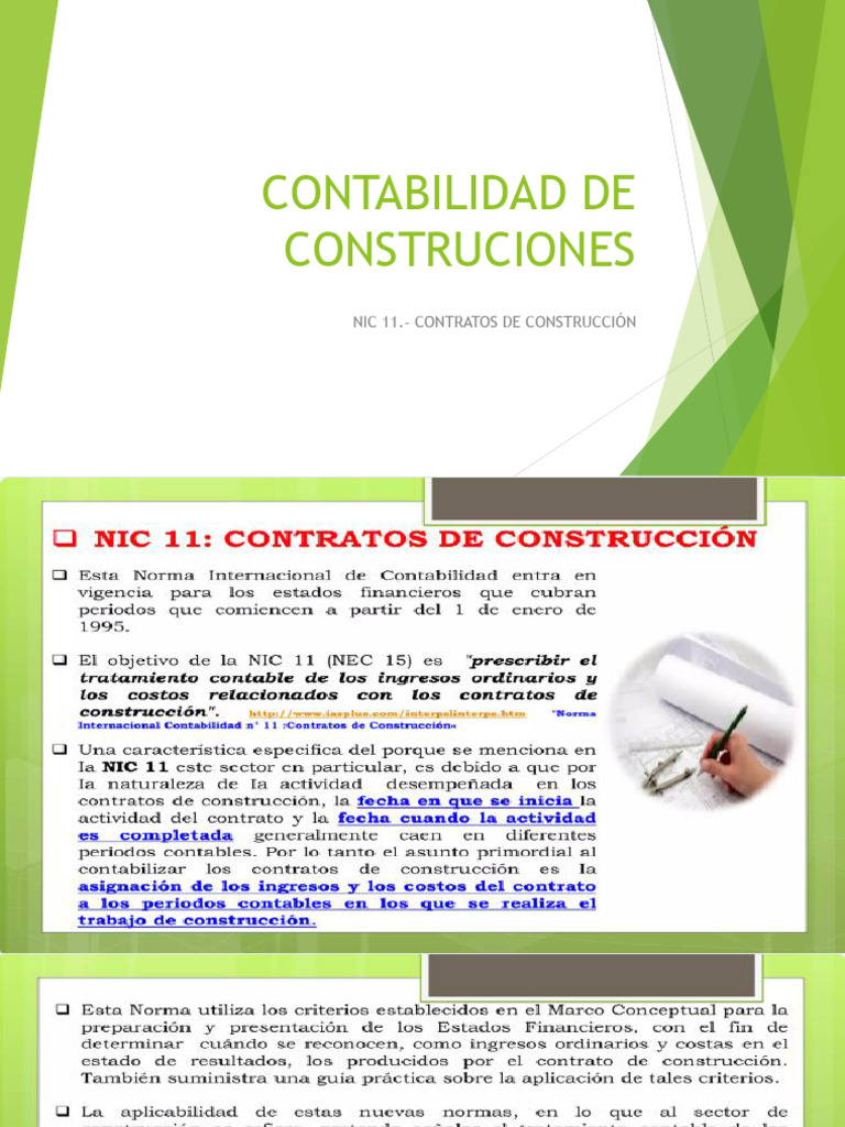 Contabilidad de Construciones. - Nic 11 | PDF